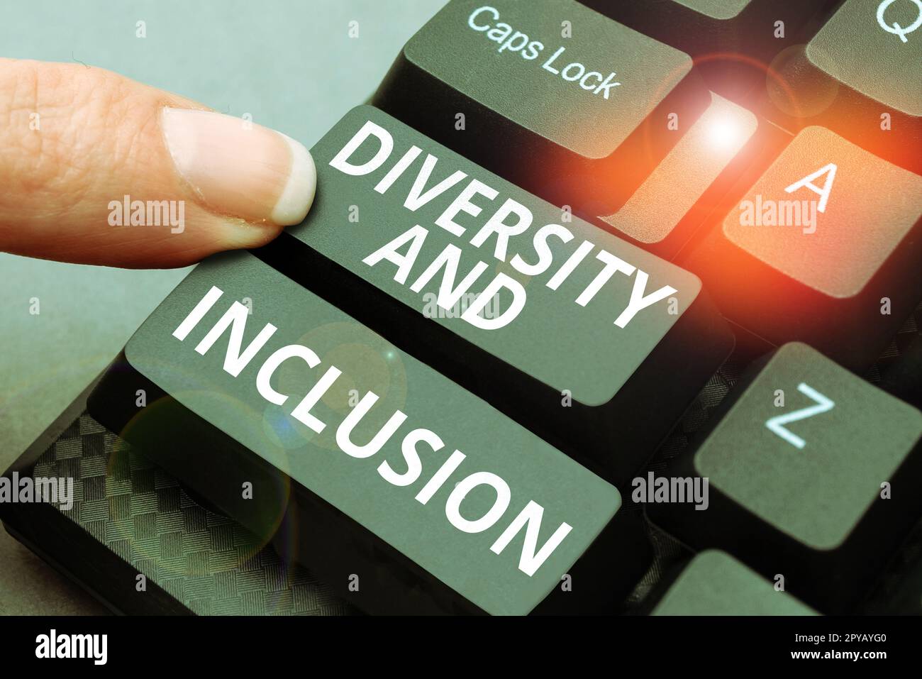 Hand writing sign Diversity And Inclusion. Business approach range ...