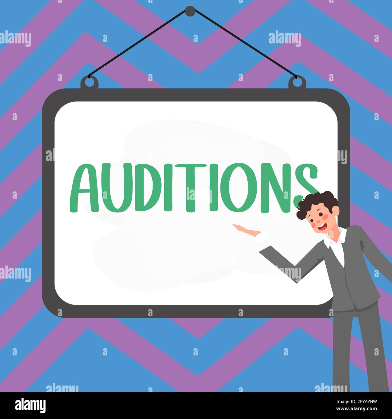 Handwriting text Auditions. Business concept a trial performance to ...
