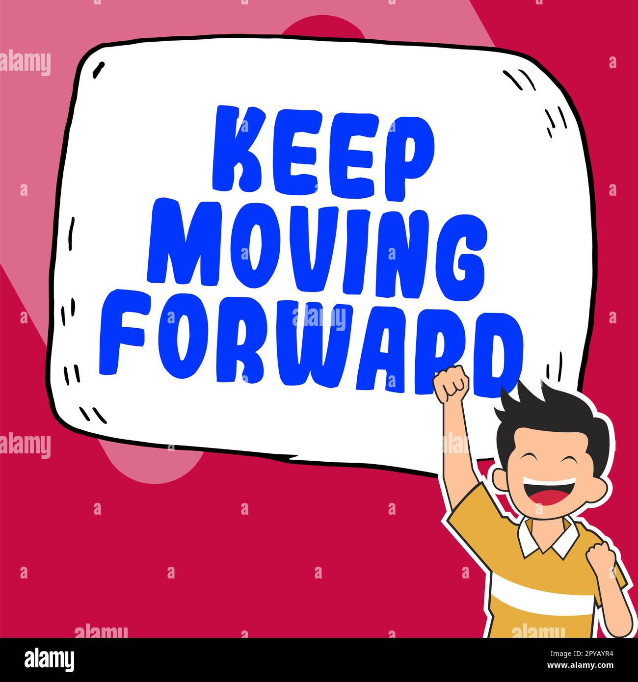 Text caption presenting Keep Moving Forward, Word Written on invitation ...