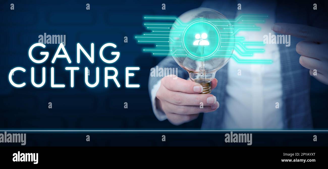 Handwriting text Gang Culture. Word for particular organization of ...