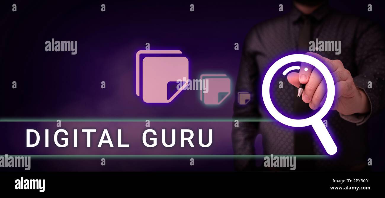 Conceptual caption Digital Guru. Business overview teacher and ...