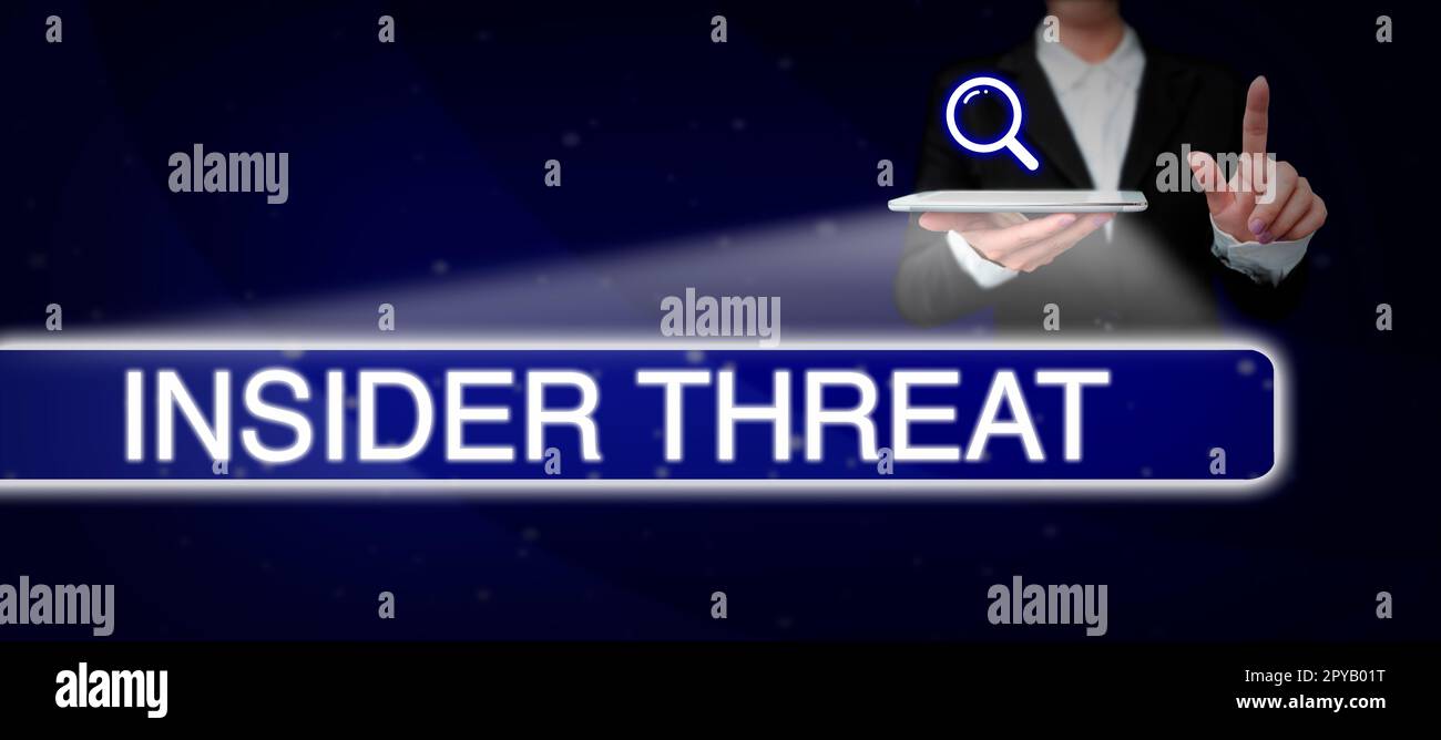 Text sign showing Insider Threat. Business showcase security threat ...