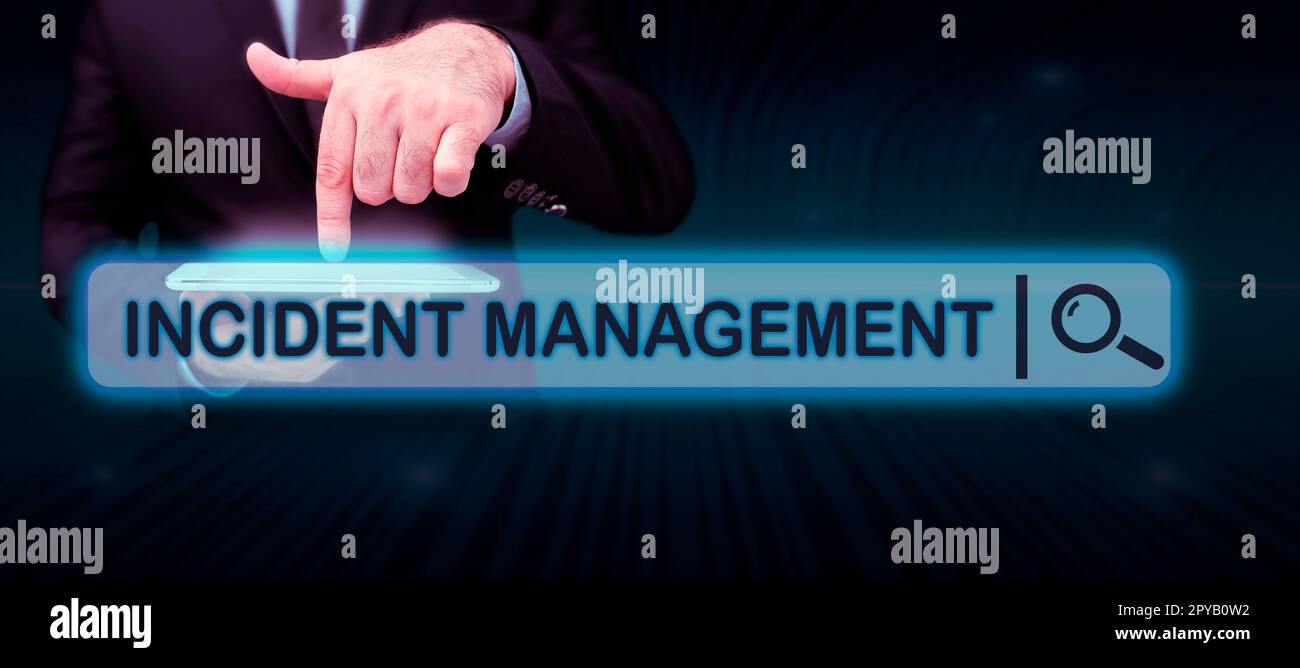 Writing displaying text Incident Management. Word for Process to return ...