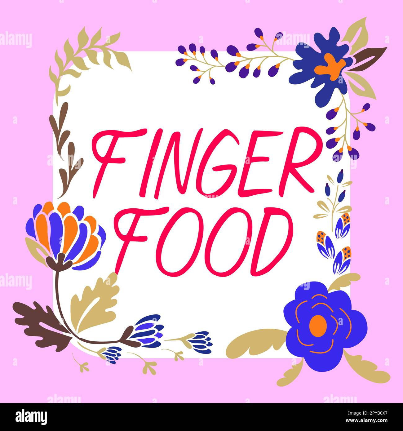 Text caption presenting Finger Food. Business approach products and ...