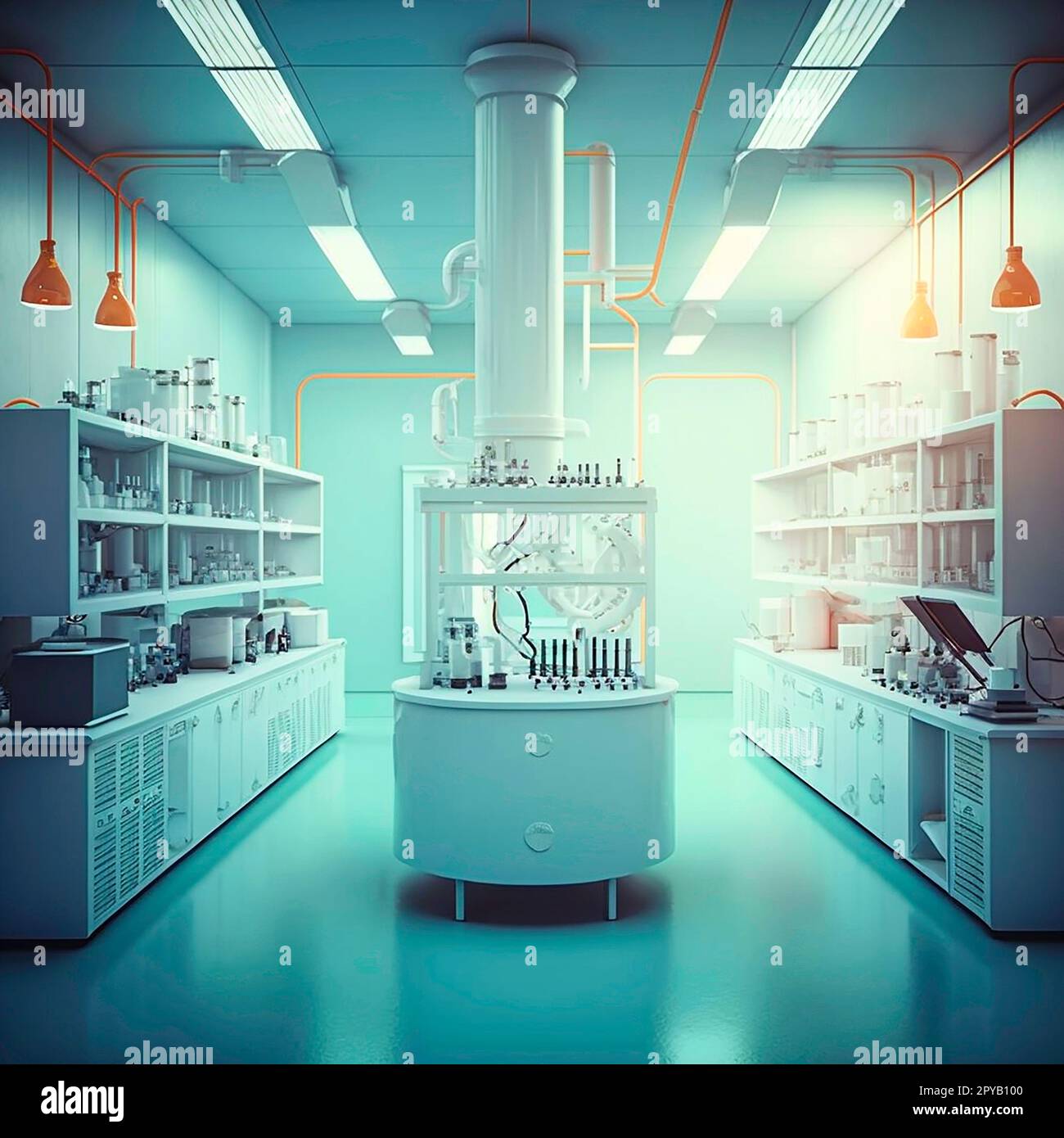 a modern white and brightly lit laboratory. AI generativ Stock Photo ... a modern white and brightly lit laboratory. AI generativ Stock Photo ...