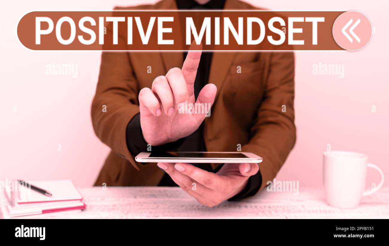 Text caption presenting Positive Mindset. Business showcase mental and ...