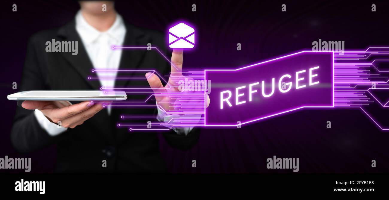 Writing displaying text Refugee, Word Written on refer to movements of ...