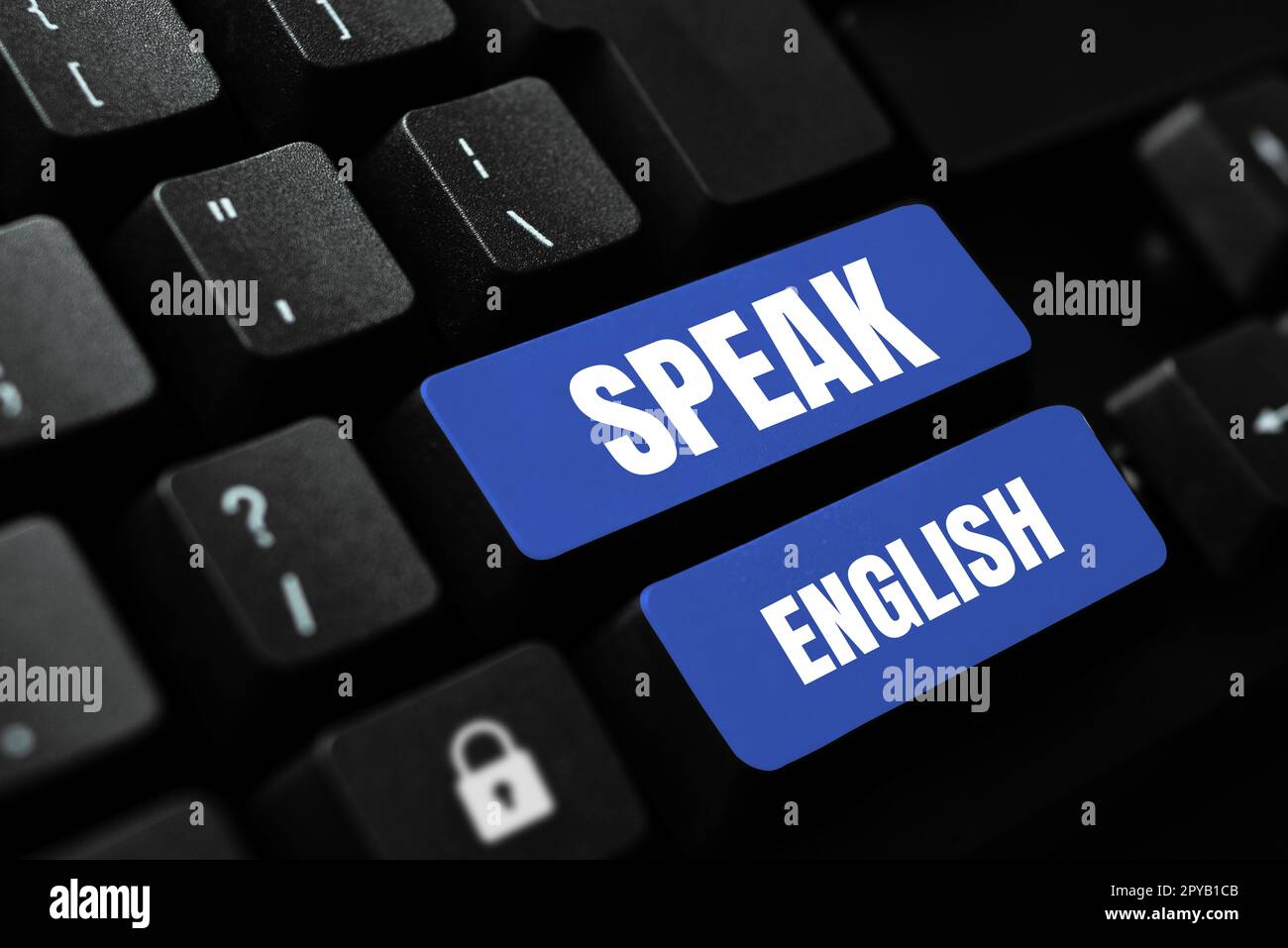 Hand writing sign Speak English. Word Written on Study another Foreign Language Online Verbal ...