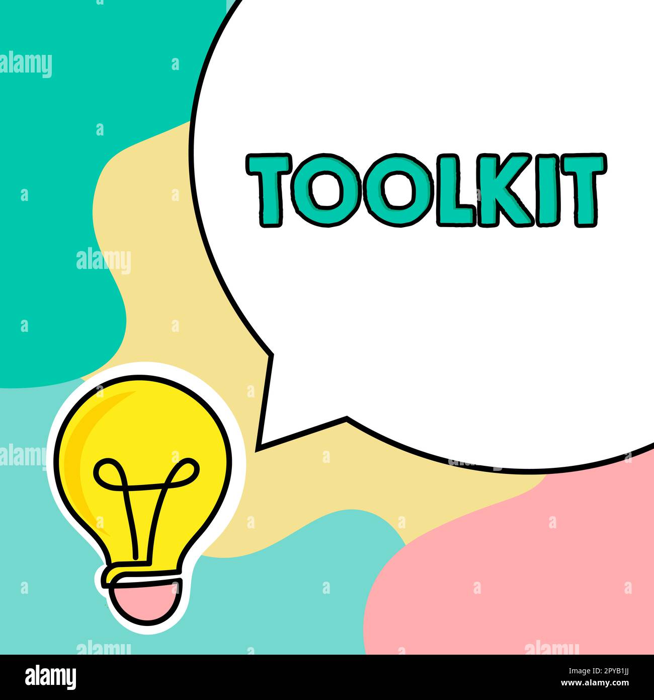 Handwriting text Toolkit. Business overview set of tools kept in a bag ...