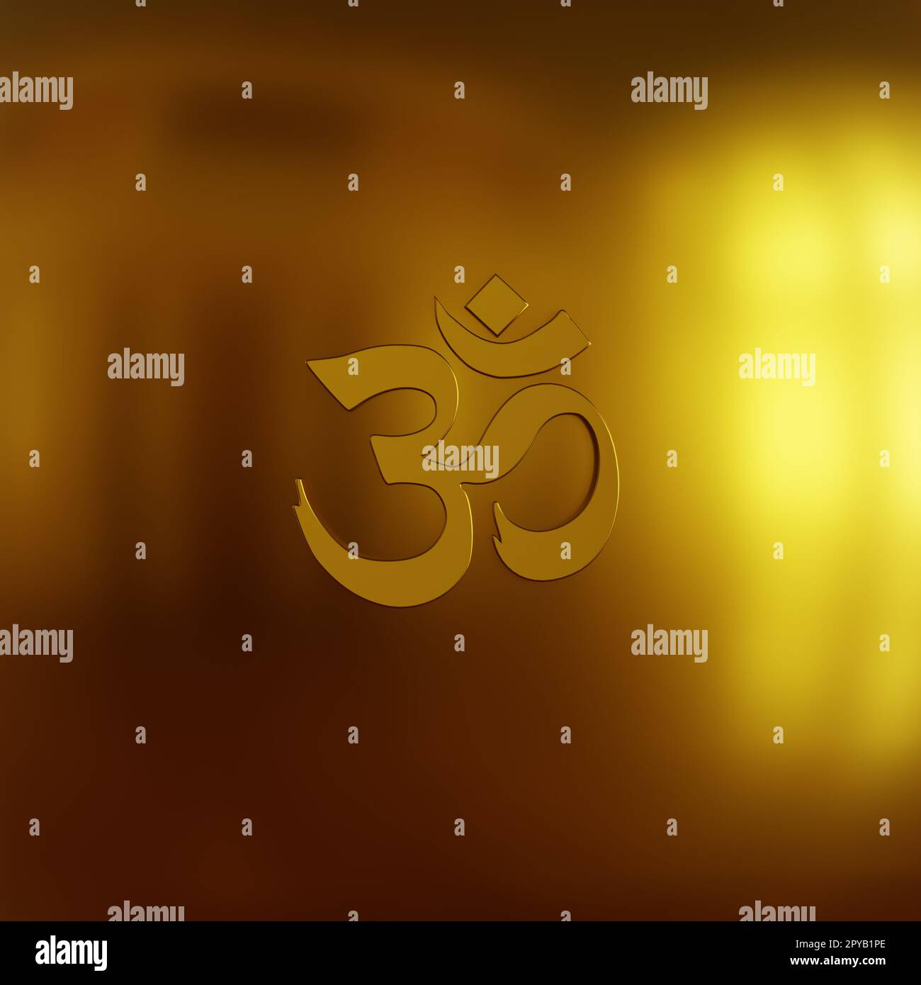 Om sign on a beautiful golden background Stock Photo - Alamy