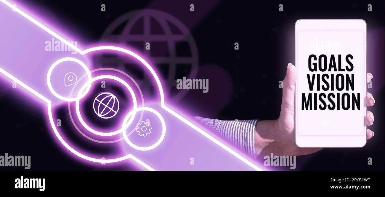 Inspiration showing sign Goals Vision Mission. Concept meaning ...