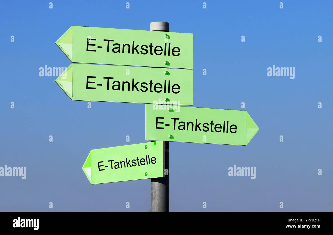 E-filling stations notice signs. Signs with here go to e-filling ...