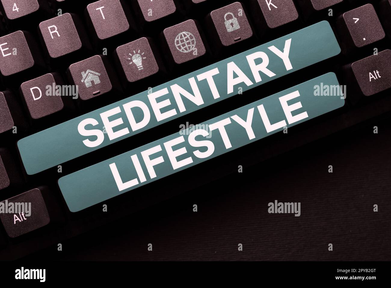 Handwriting text Sedentary Lifestyle. Business showcase ways and means ...