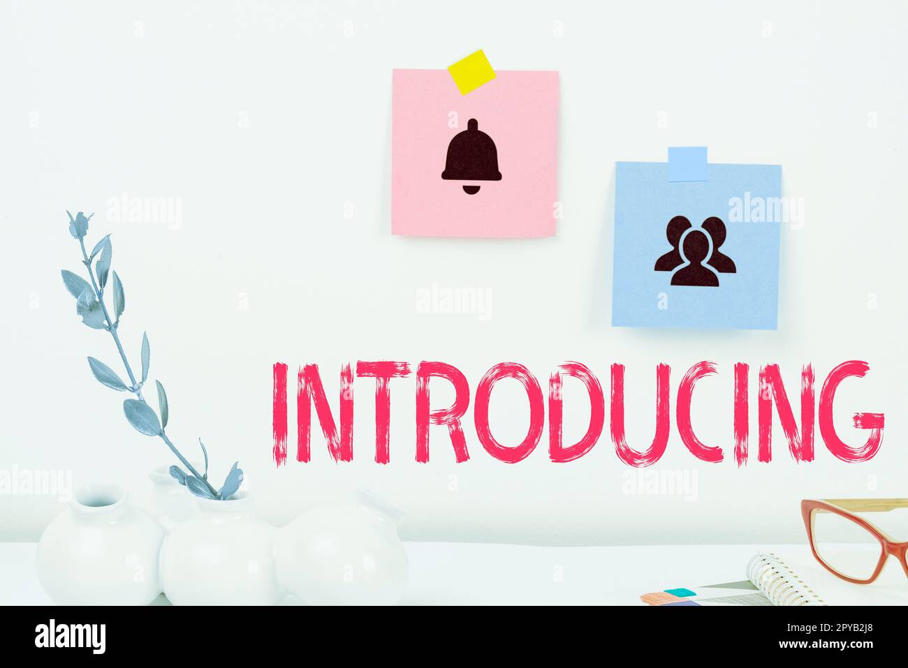 Text sign showing Introducing. Concept meaning Presenting a topic or ...