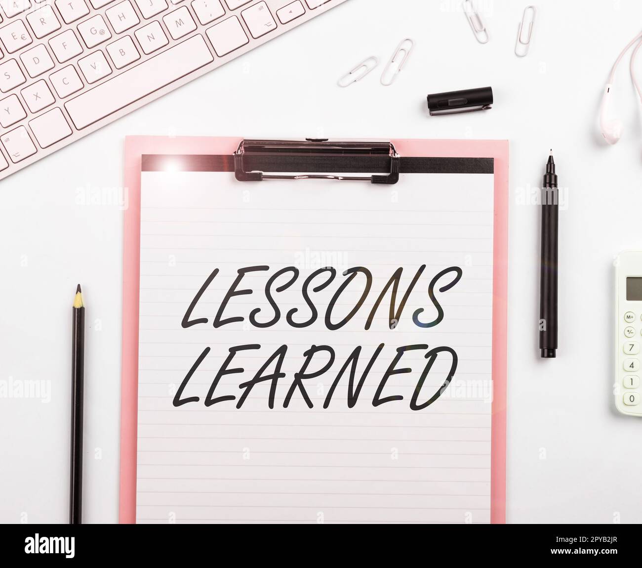 Text caption presenting Lessons Learned. Concept meaning Promote share and use knowledge derived ...