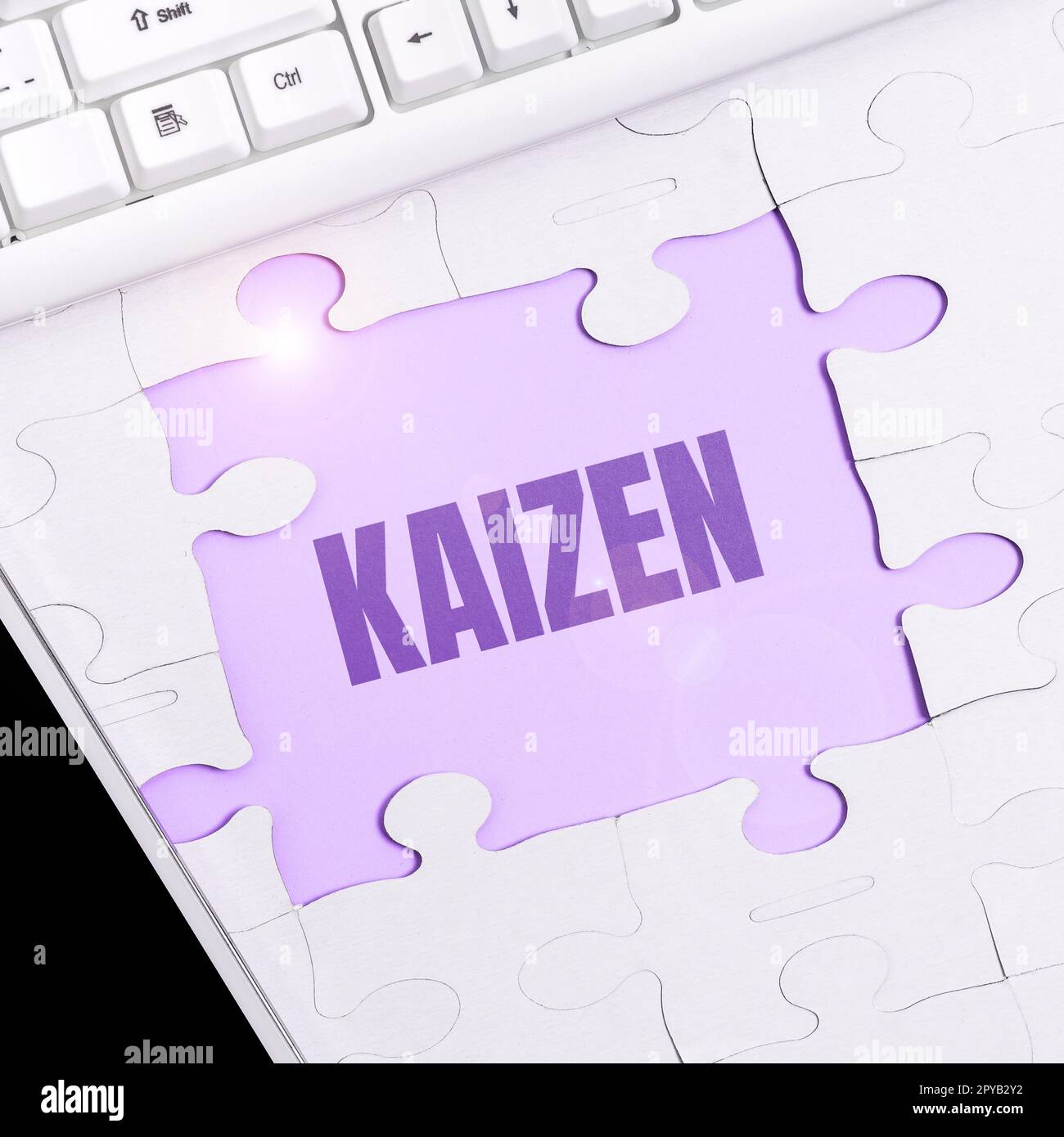 Sign displaying Kaizen. Word Written on a Japanese business philosophy ...