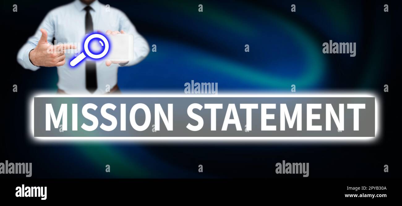 Writing displaying text Mission Statement. Conceptual photo Formal ...