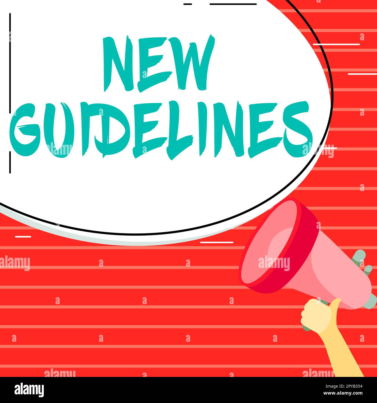 Text showing inspiration New Guidelines. Concept meaning a new list of ...