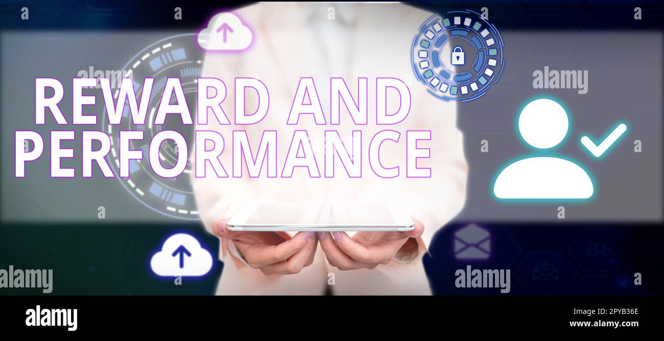 Writing Displaying Text Reward And Performance Business Concept Given In Recognition Of Service