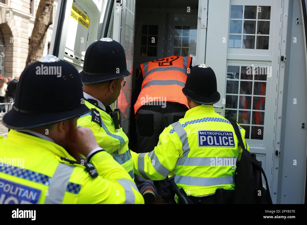 London, UK. 03 May 2023. Just Stop Oil Protest. Police arrest Just Stop ...