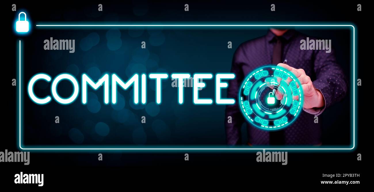 Conceptual display Committee. Business overview Group of people ...