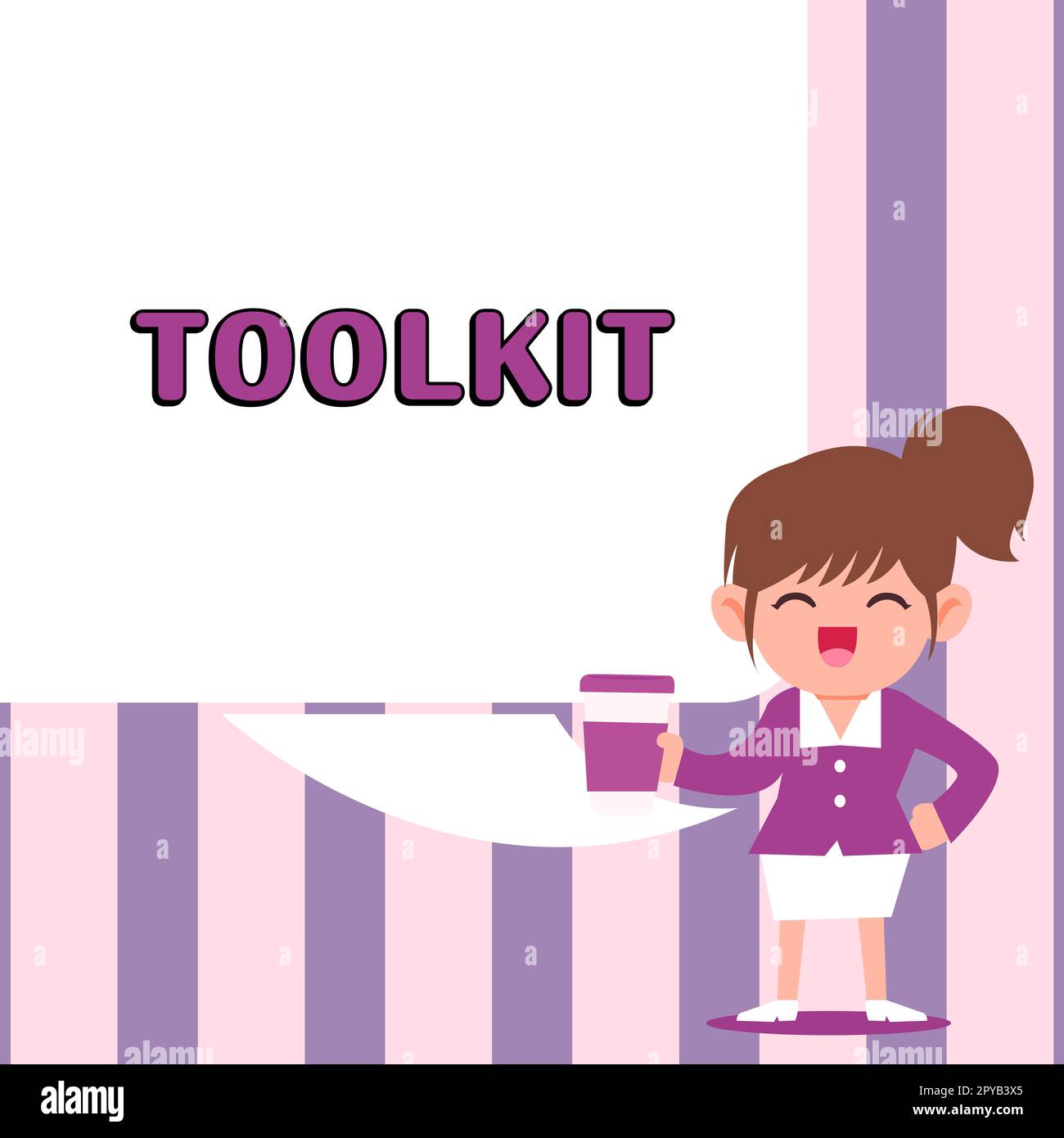 Hand writing sign Toolkit. Business approach set of tools kept in a bag ...