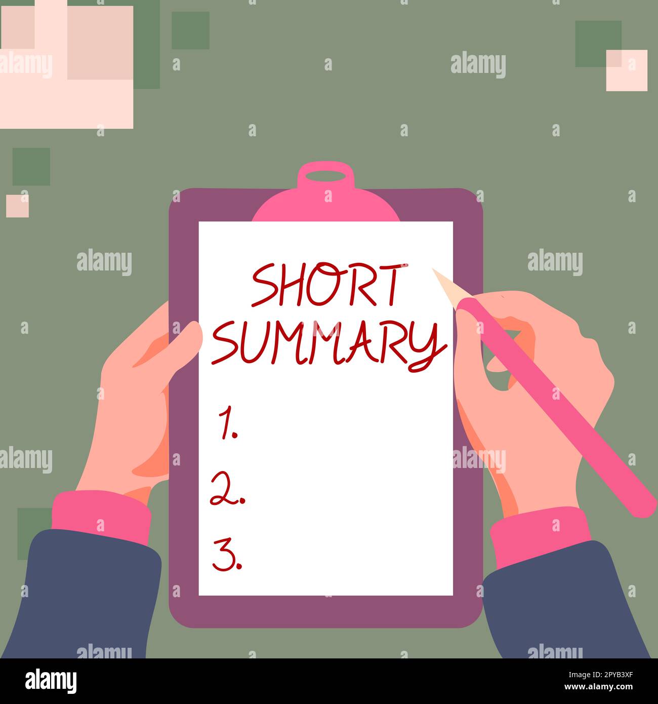 Sign displaying Short Summary. Business idea Brief statement of main points clear Stock Photo ...