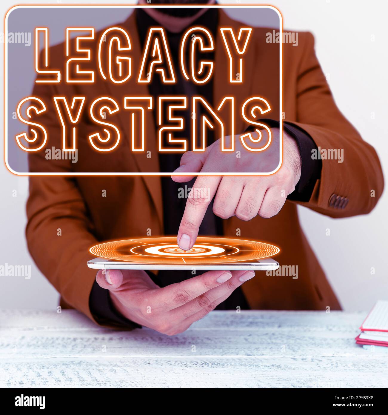 Text sign showing Legacy Systems. Word for old method technology ...
