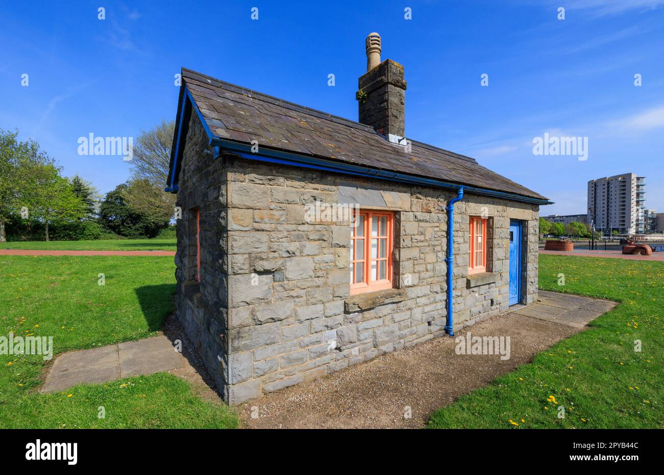 Restored Lock Keepers Cottage, Cardiff Bay, Wales, UK Stock Photo - Alamy