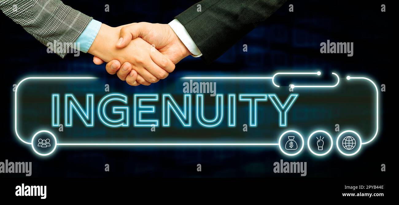 Text showing inspiration Ingenuity. Business showcase the quality of ...