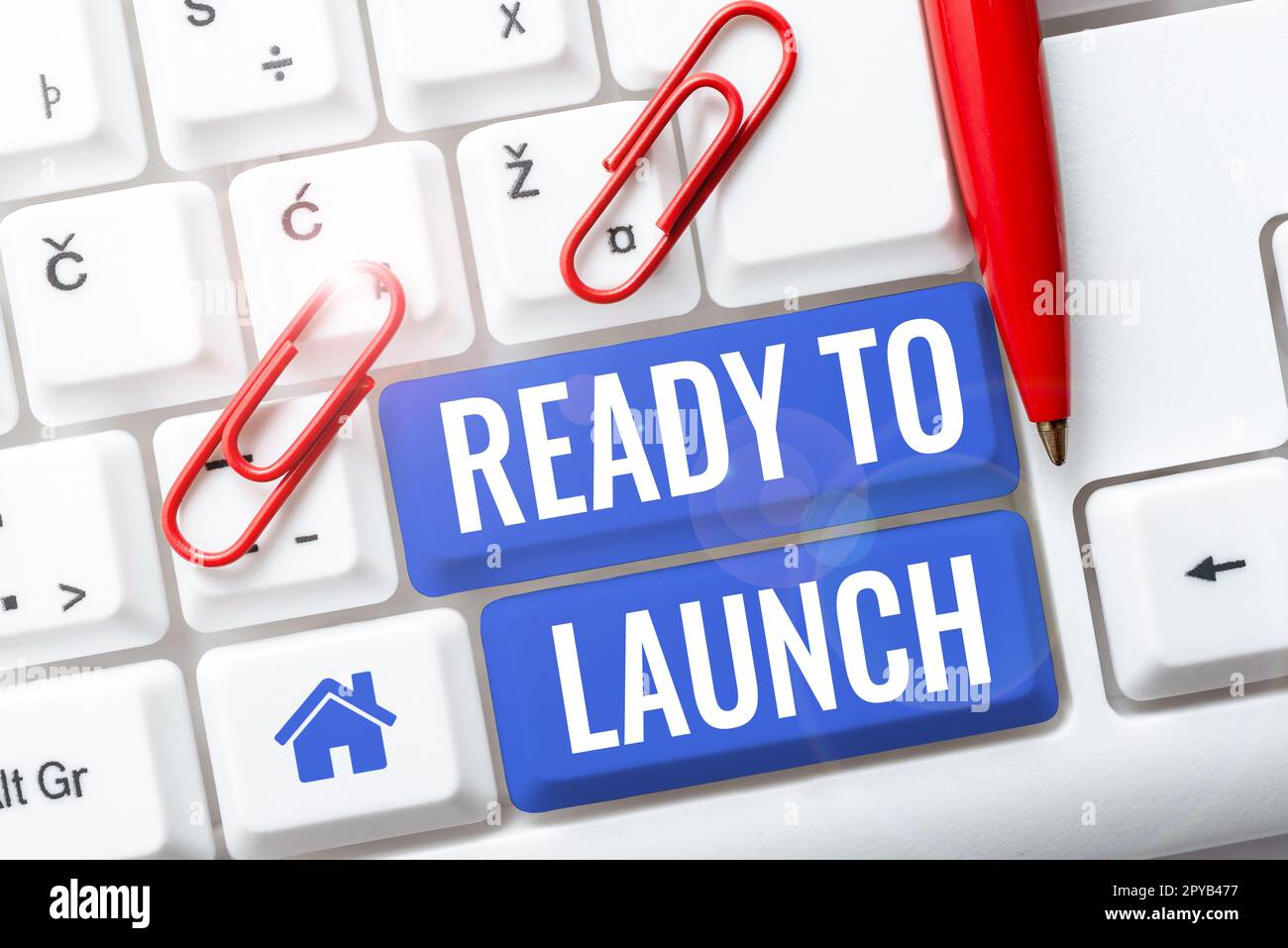 Hand writing sign Ready To Launch. Internet Concept an event to ...