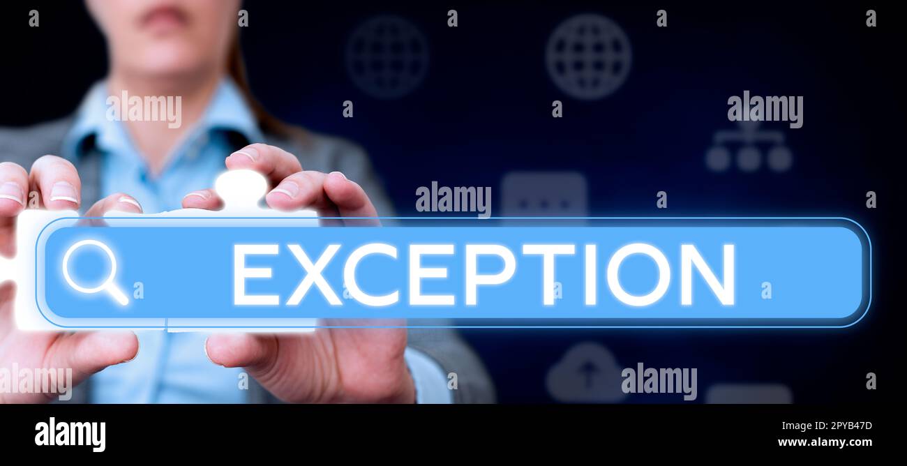 Conceptual caption Exception. Business showcase person or thing that is ...