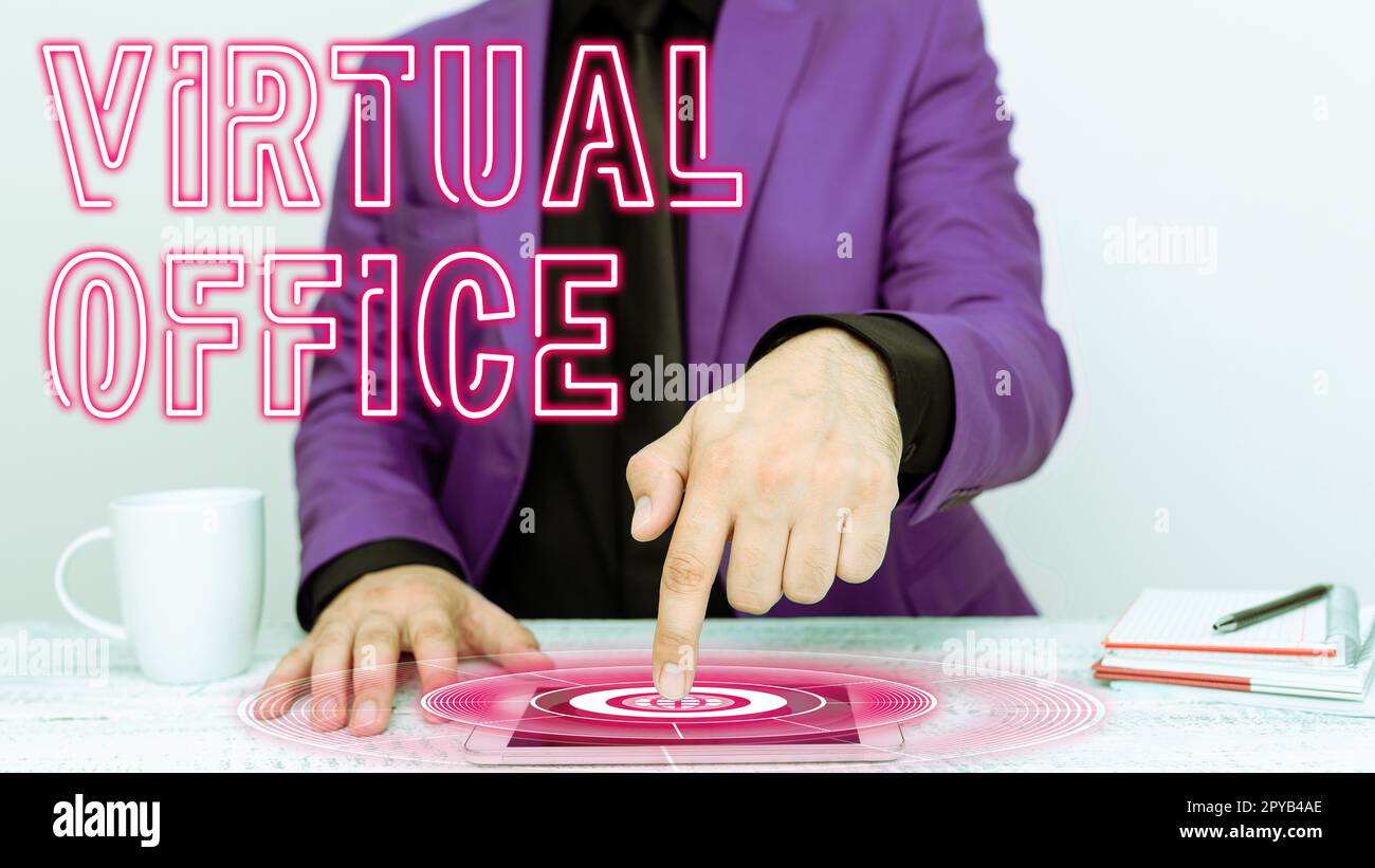 Inspiration showing sign Virtual Office. Business approach Mobile work ...