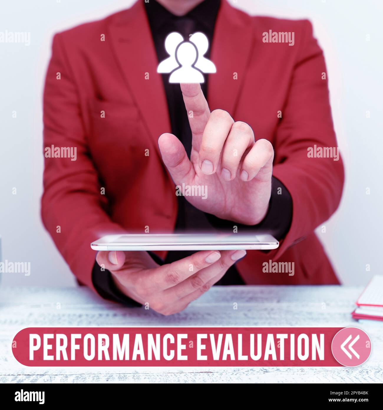 Hand writing sign Performance Evaluation. Business concept the ...