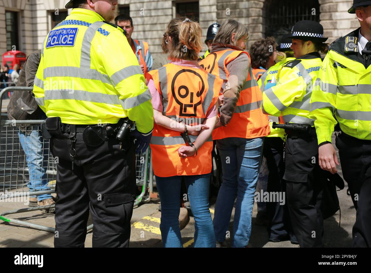 London, UK. 03 May 2023. Just Stop Oil Protest. Police arrest Just Stop ...