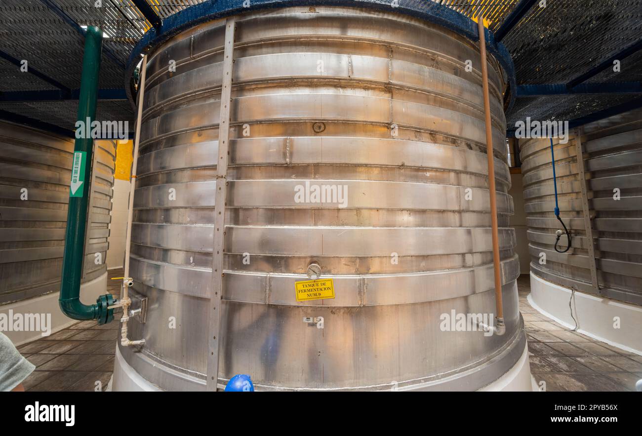 Mexico, APR 23 2023 - Interior view of the Fabrica la rojena Distillery ...