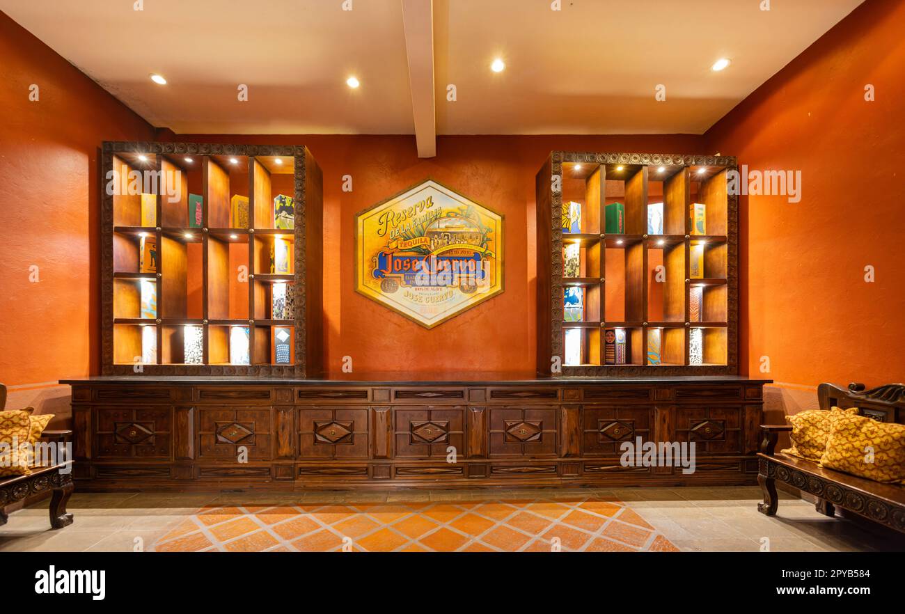 Mexico, APR 23 2023 - Interior view of the Fabrica la rojena Distillery ...