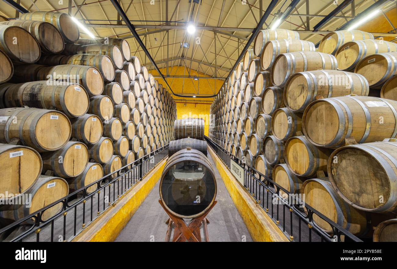Mexico, APR 23 2023 - Interior view of the Fabrica la rojena Distillery ...