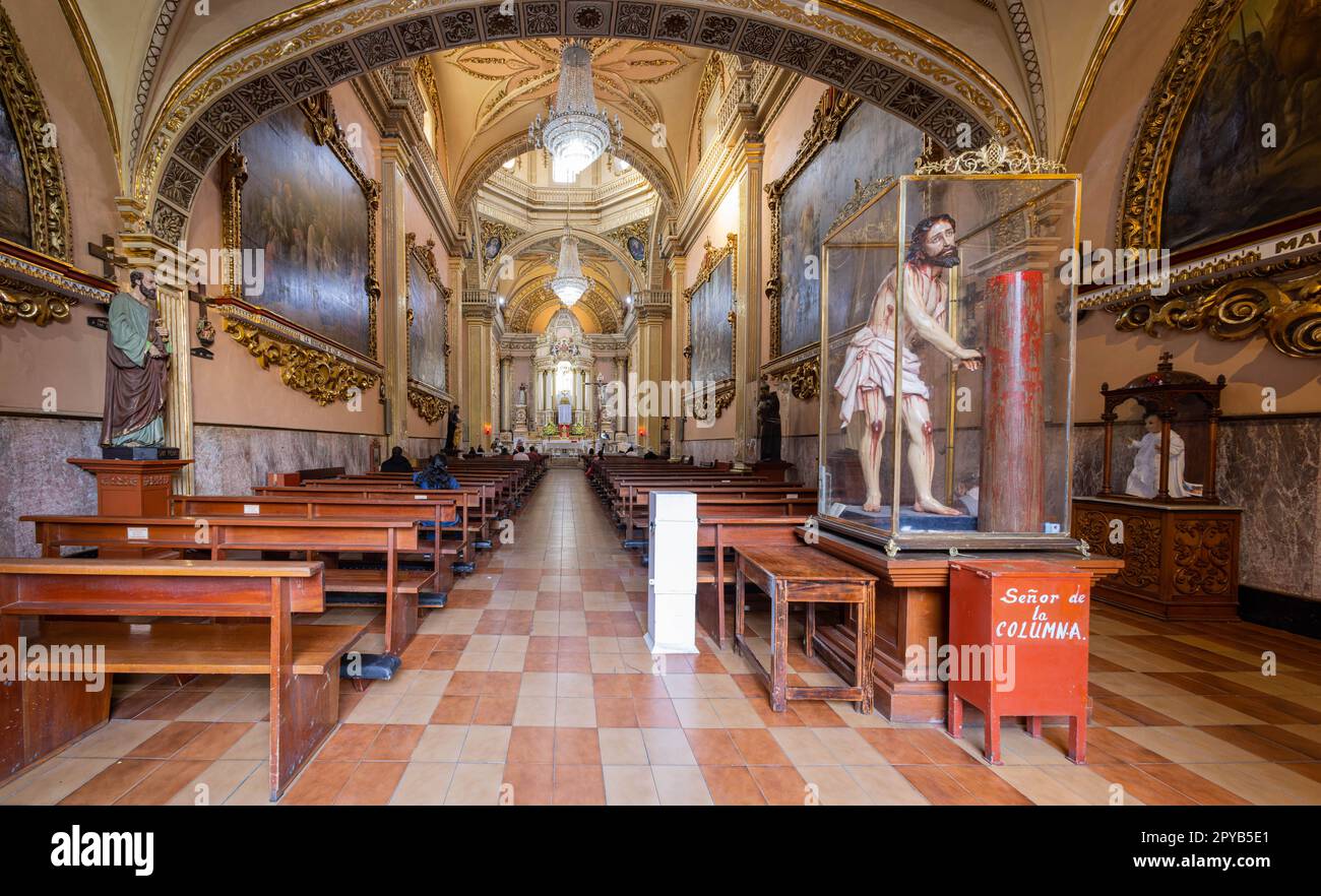 Mexico, APR 25 2023 - Interior view of the Templo de Nuestra Senora de ...