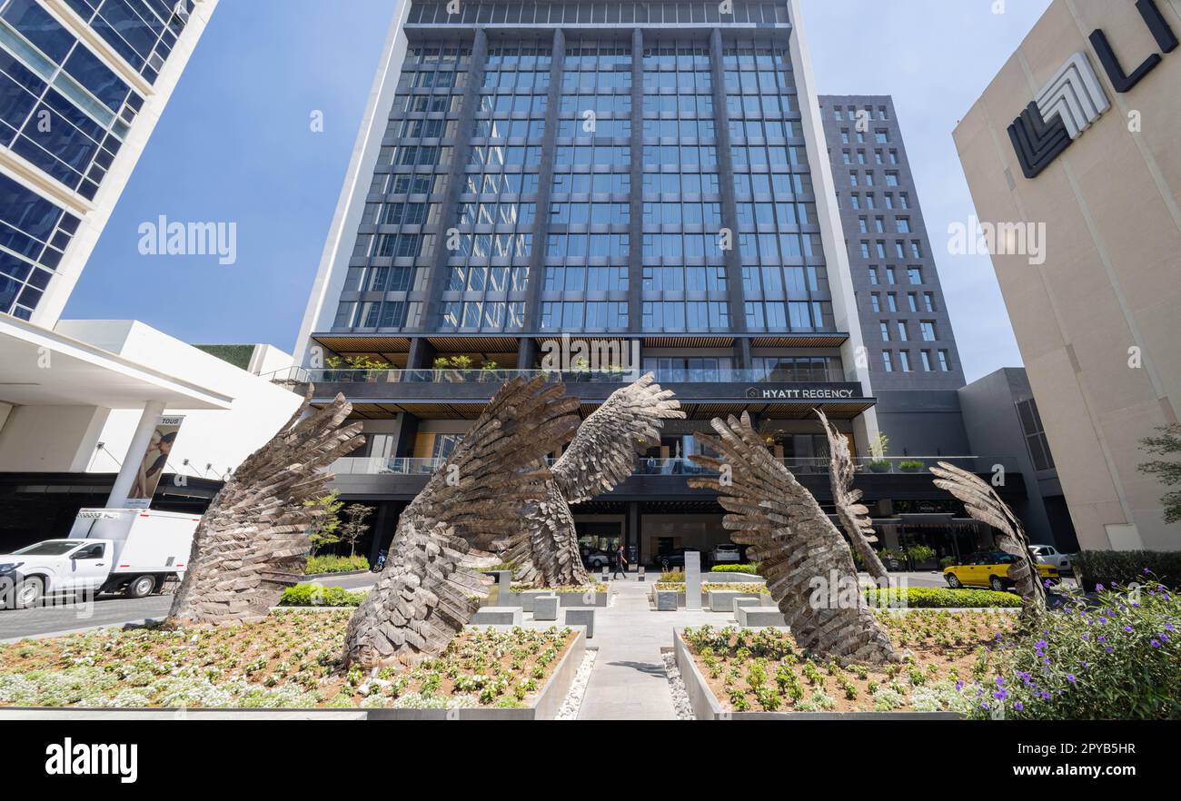 Mexico, APR 27 2023 - Sunny view of the modern building in Andares ...