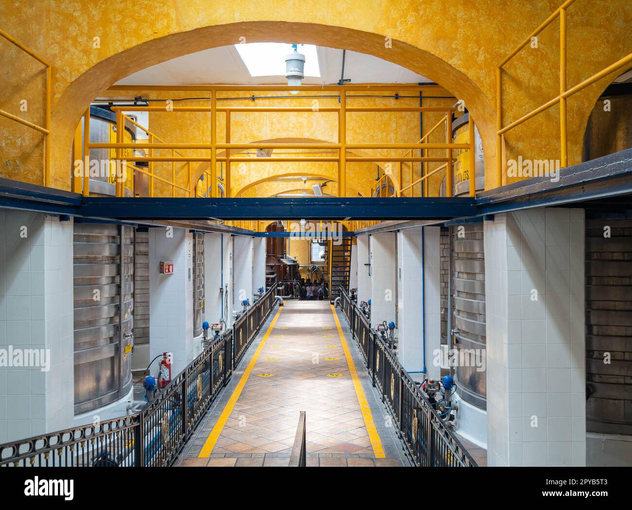 Mexico, APR 23 2023 - Interior view of the Fabrica la rojena Distillery ...