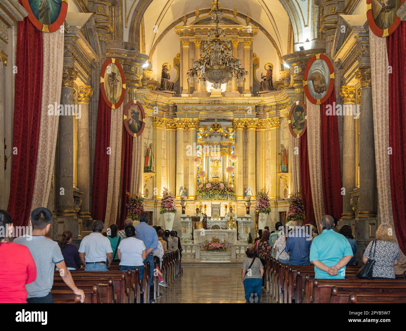 Mexico Apr 24 2023 Interior View Of The Basilica Of Our Lady Of