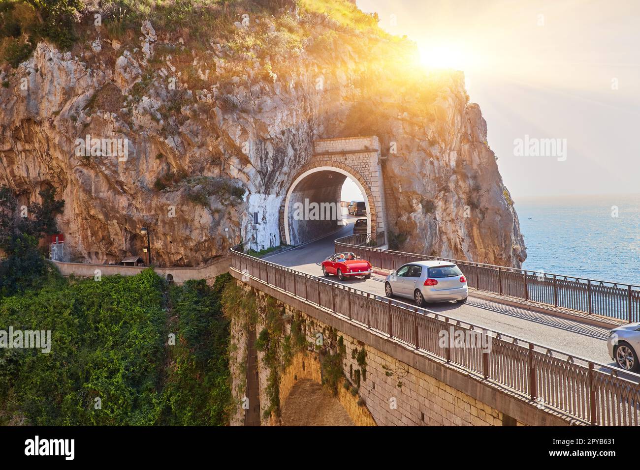 Characteristic tunnel in the Amalfi coast, Italy, Europe Stock Photo ...