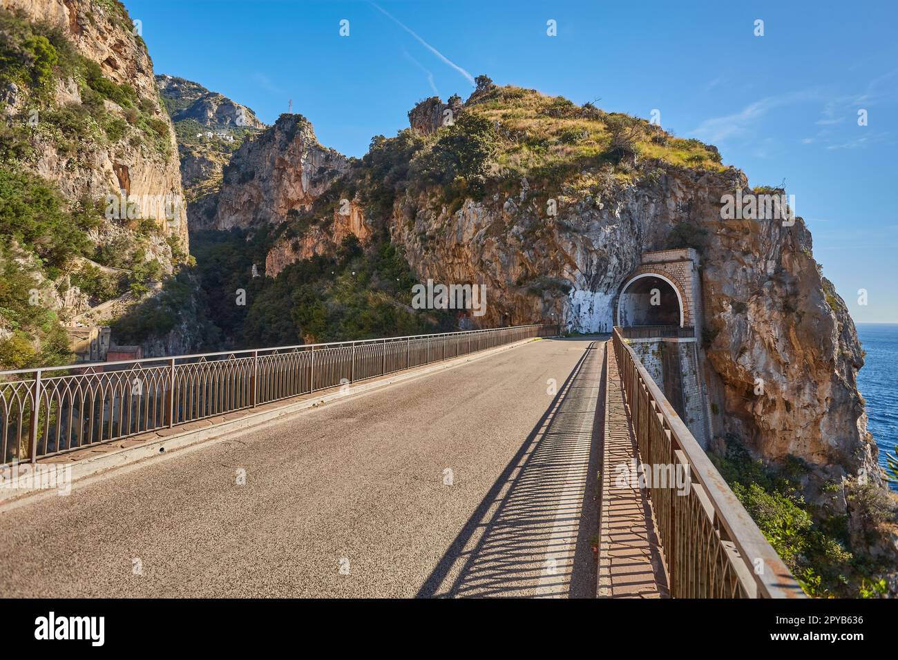Characteristic tunnel in the Amalfi coast, Italy, Europe Stock Photo ...