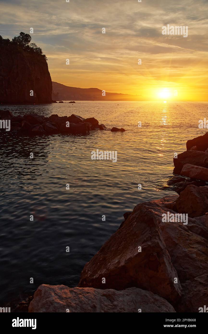 The beaches and the sea of Meta di Sorrento small village near Sorrento ...