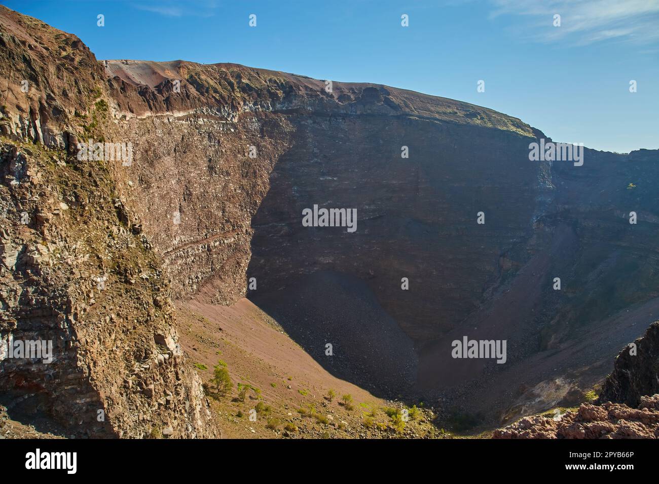 Crater of Mount Vesuvius, Naples, Italy - hiking trail view Stock Photo ...