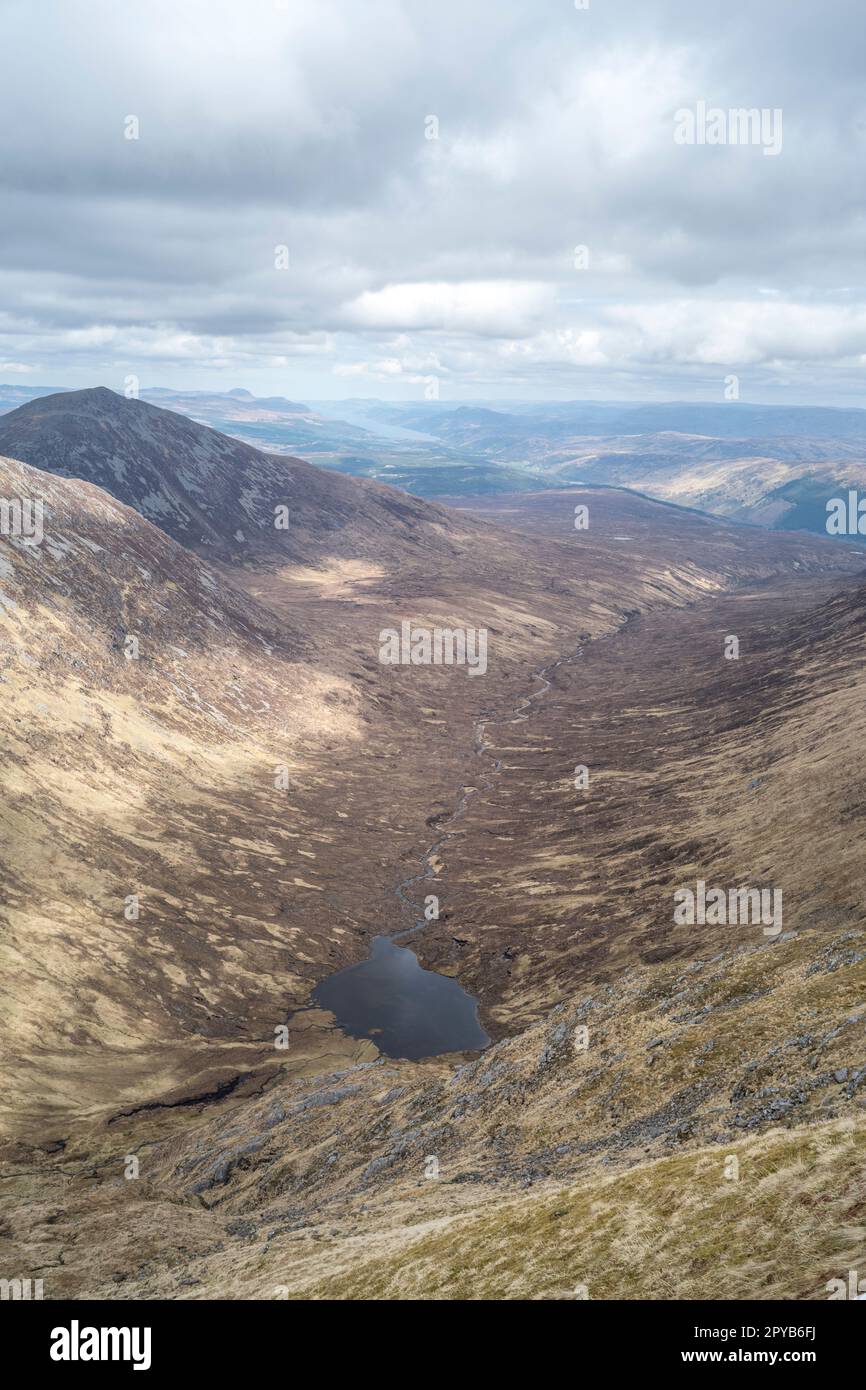 Corie Glas or Loch a Choire Ghlais viewed from Sron a Choire Ghairbh ...