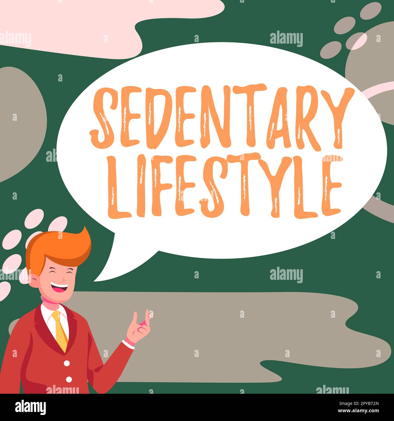 Conceptual caption Sedentary Lifestyle. Business showcase ways and ...