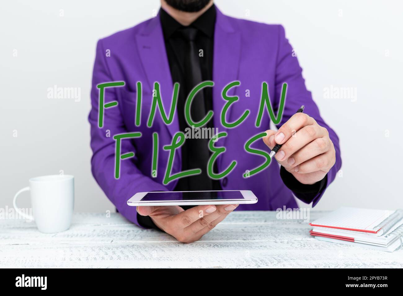 Handwriting text Fincen Files. Business concept Transactions in ...