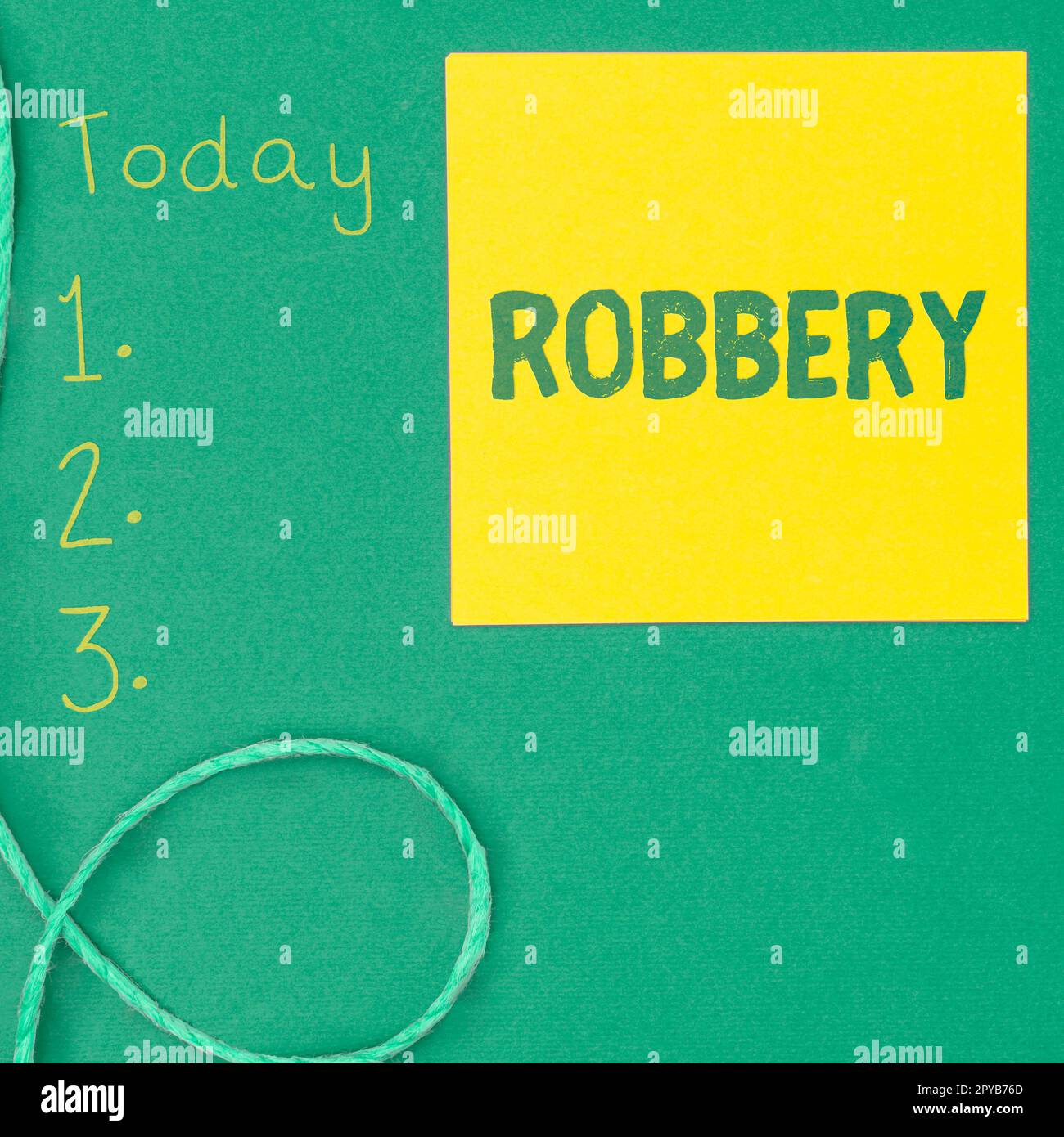 Text sign showing Robbery. Business idea the action of taking property ...